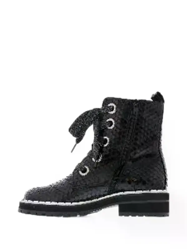 PERTINI Python-print Lace-up Ankle Boots