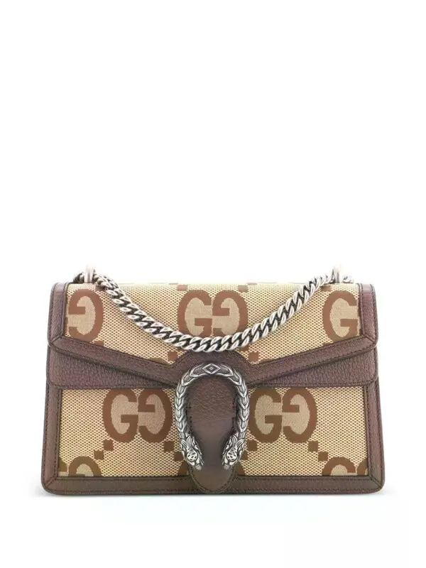 Gucci Dionysus Bag Jumbo Gg Canvas Small Shoulder Bag - Brown