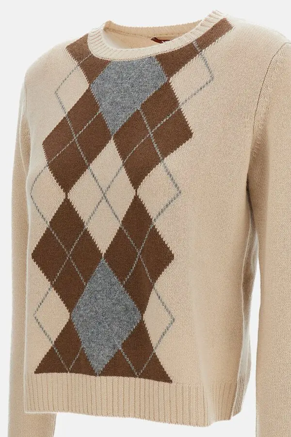 Max Mara Maglia In Lana E Cashmere Con Motivo Argyle - Multicolor