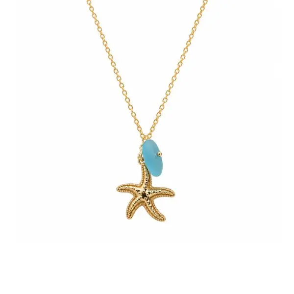 LALINDE Starfish & Sea Glass Necklace