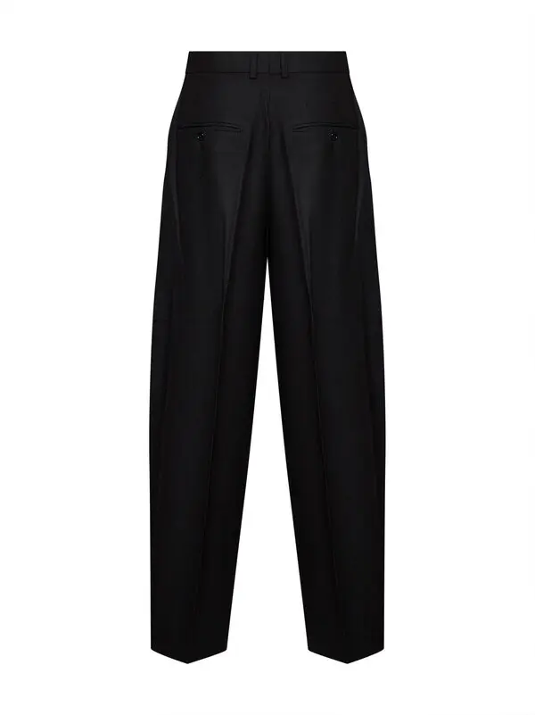 TOTEME Black Flannel High-waisted Trousers