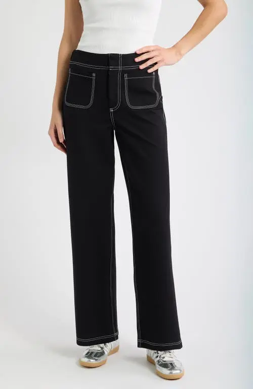 CITY BLUES Patch Pocket Straight Leg Jeans
