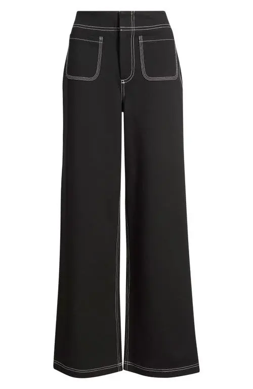 CITY BLUES Patch Pocket Straight Leg Jeans