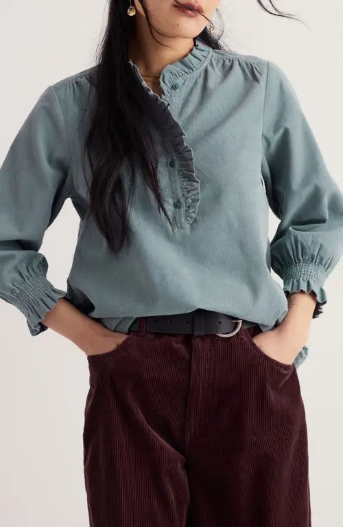 SEASALT CORNWALL Feather Star Corduroy Three-quarter Sleeve Top