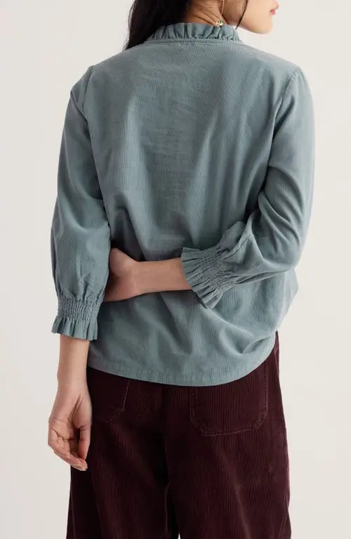 SEASALT CORNWALL Feather Star Corduroy Three-quarter Sleeve Top