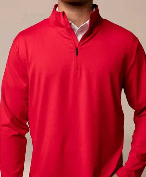 ASHWORTH GOLF D Street 1/4 Zip - Core Red