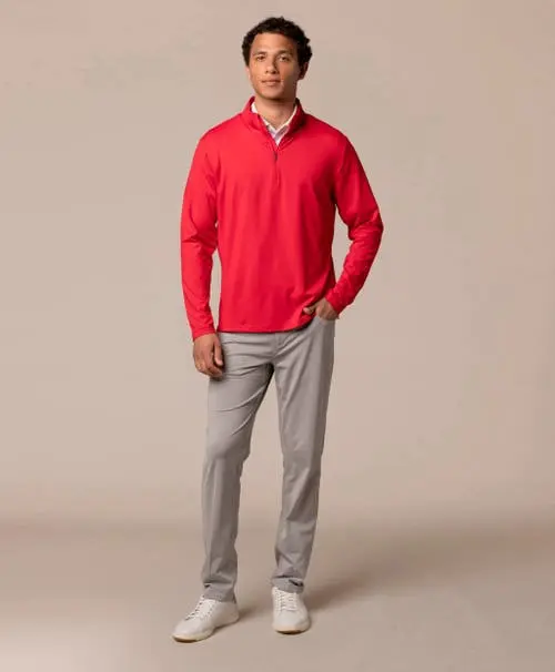 ASHWORTH GOLF D Street 1/4 Zip - Core Red
