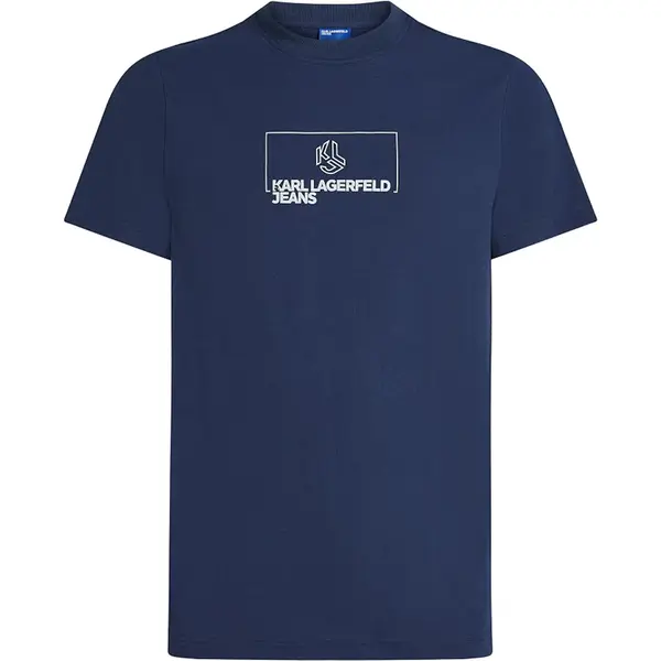 Karl Lagerfeld Slim-fit Outline Logo T-shirt - Black Iris