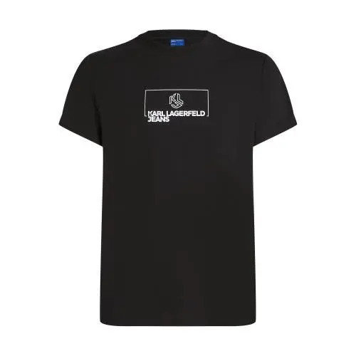 Karl Lagerfeld Slim-fit Outline Logo T-shirt - Black