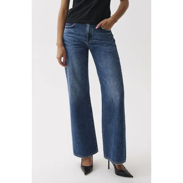 PISTOLA Larsen Petite High Waist Straight Leg Jeans - Daring