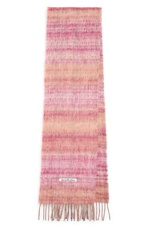 Acne Studios Vibot Mohair & Wool Blend Fringe Scarf - Pink/fuchsia