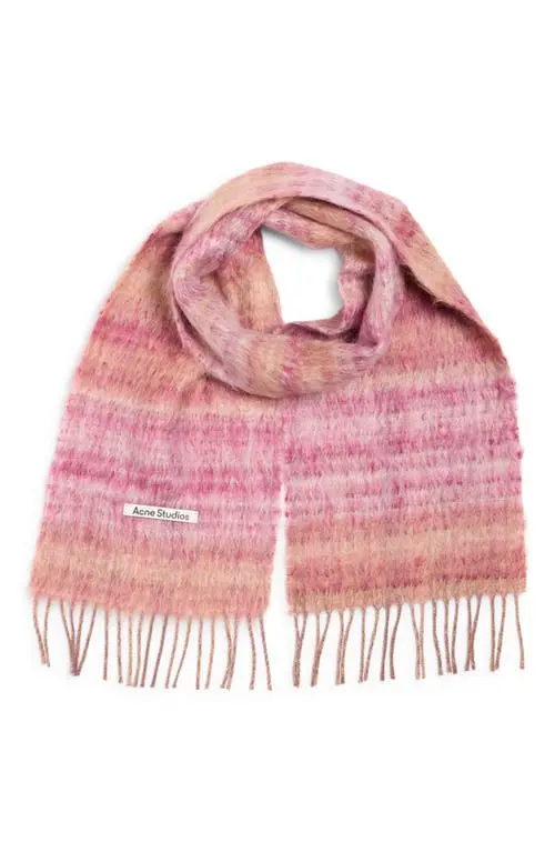 Acne Studios Vibot Mohair & Wool Blend Fringe Scarf - Pink/fuchsia