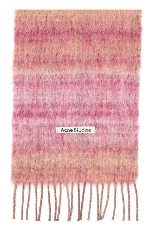 Acne Studios Vibot Mohair & Wool Blend Fringe Scarf - Pink/fuchsia