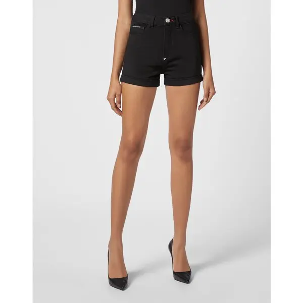 Philipp Plein Denim Hot Pants