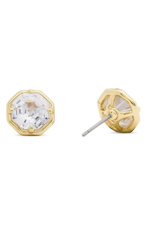 Kate Spade New York Octagon Stone Stud Earrings - Clear/gold