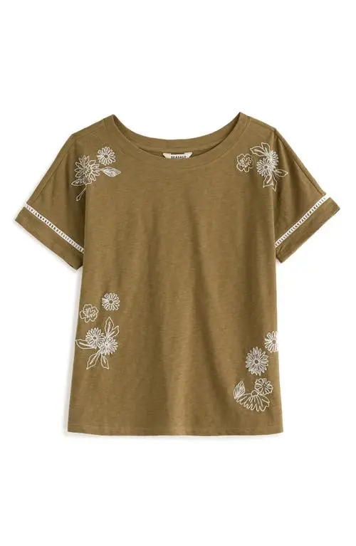 SEASALT CORNWALL Stem Vase Embroidered Organic Cotton T-shirt