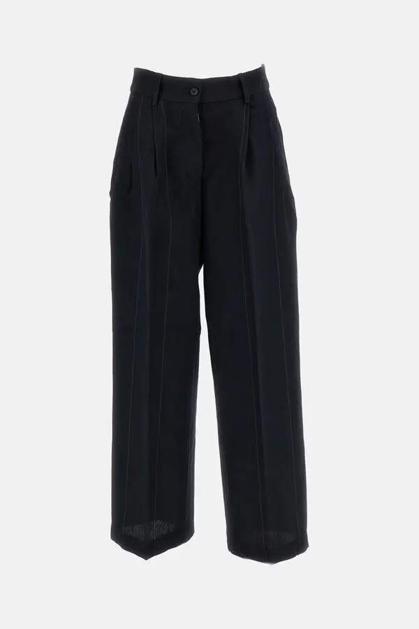 BERGFABEL Pantaloni Gessati Rebby A Gamba Larga - Blu