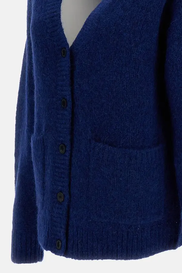Dries Van Noten Cardigan Tokas In Misto Alpaca E Lana Merino - Blu