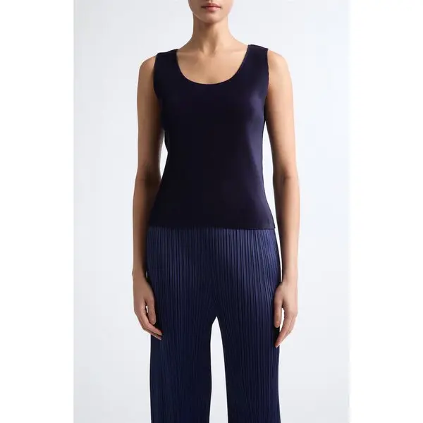 Issey Miyake Mist September Pleated Tank - Navy