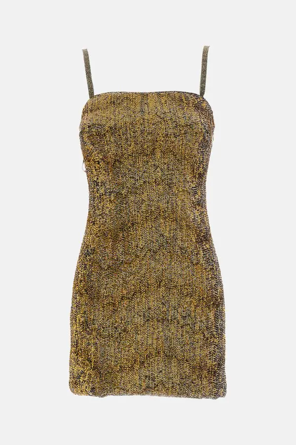 Missoni Abito Corto Smanicato Caperdoni Paillettes - Oro