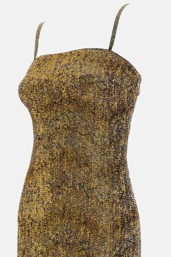 Missoni Abito Corto Smanicato Caperdoni Paillettes - Oro