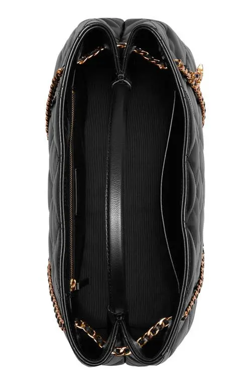 Tory Burch Fleming Carryall Leather Tote - Black