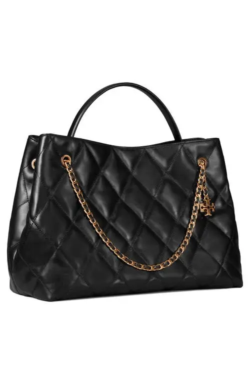 Tory Burch Fleming Carryall Leather Tote - Black