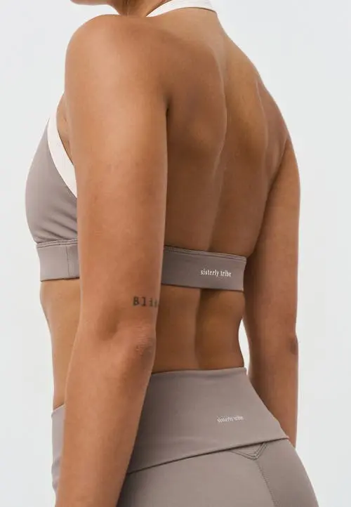 SISTERLY TRIBE Softsculpt Halter Bra - Clay
