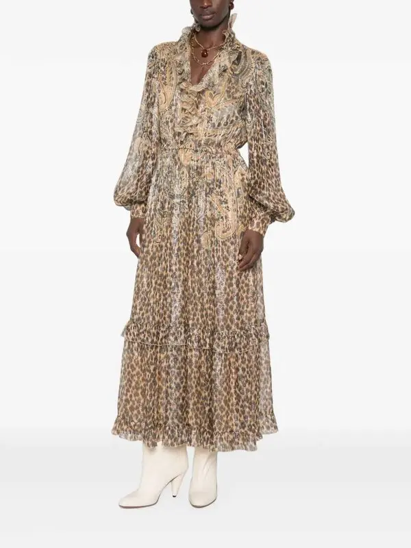 Etro Leopard-print Maxi Dress - Brown