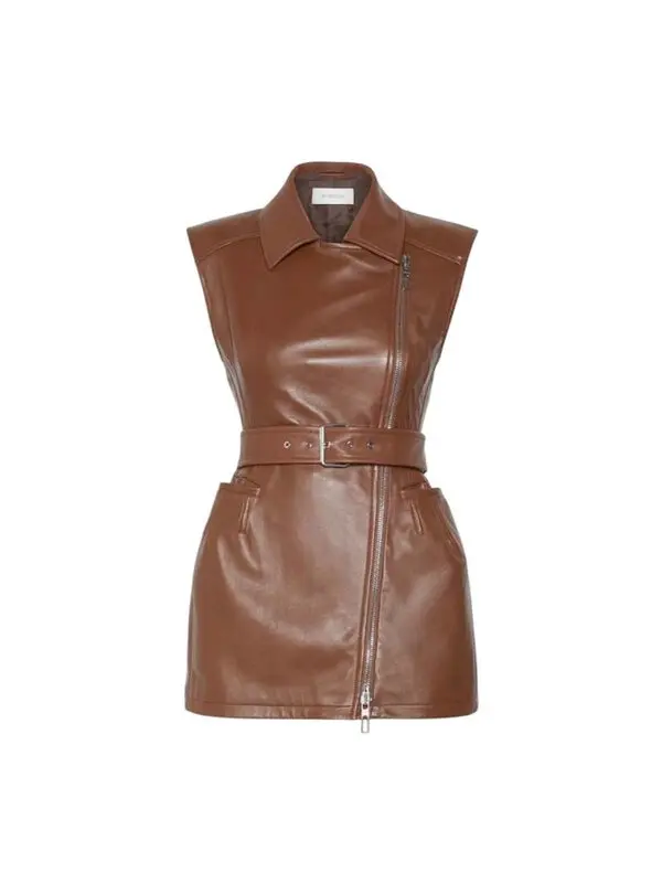 Sportmax Belted Sleeveless Jacket - Brown