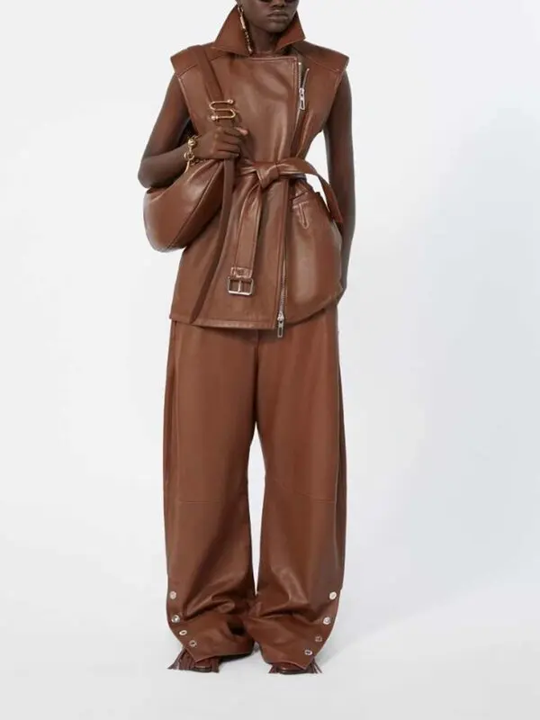 Sportmax Belted Sleeveless Jacket - Brown