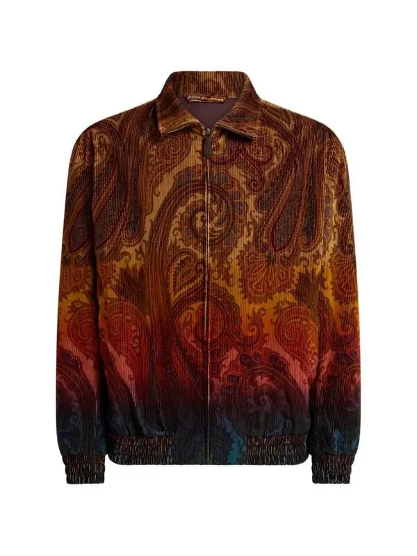 Etro Cotton Corduroy Jacket With Paisley Print