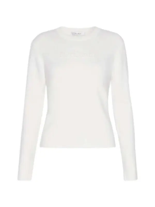Max Mara Wool Knit Sweater With Raised Logo