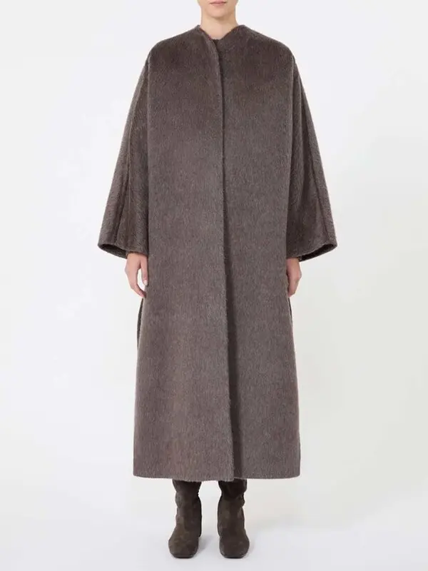 Max Mara Oversized Camel Hair And Mohair Coat - Grey
