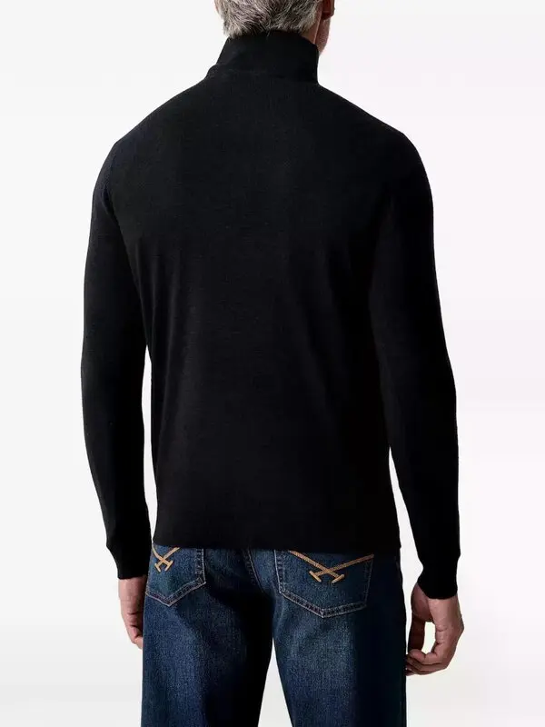 Karl Lagerfeld Quarter-zip Logo-embroidered Sweater