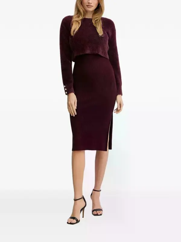 MORGAN Pearl-embellished Sleeves Sweater And Midi Dress Set