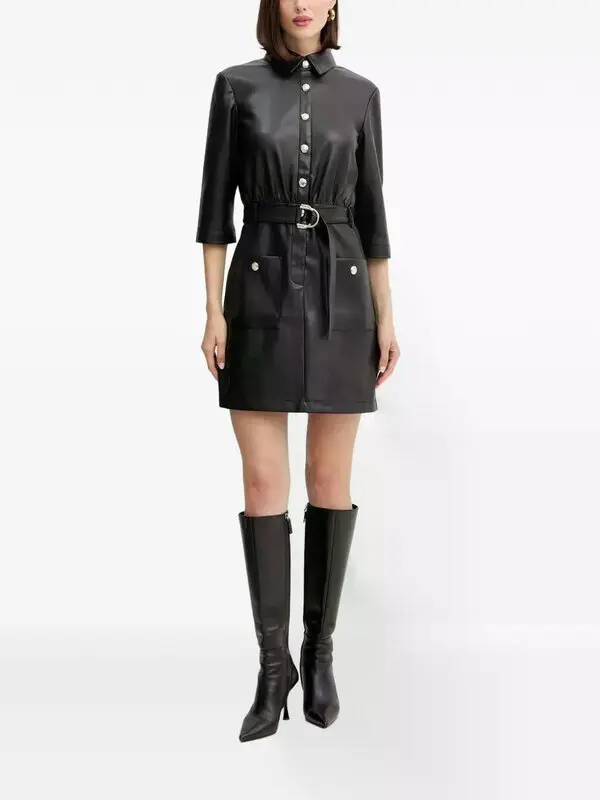 MORGAN Belted Button-up Mini Dress
