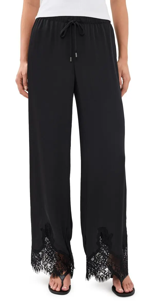 L'Agence Mirel Lace Trim Drawstring Pants