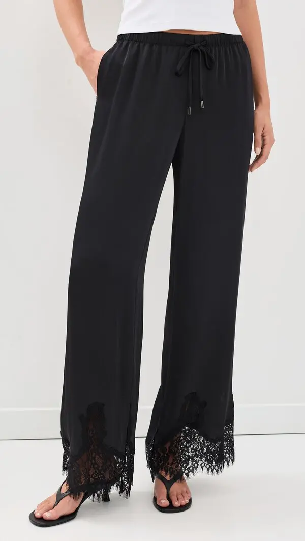 L'Agence Mirel Lace Trim Drawstring Pants