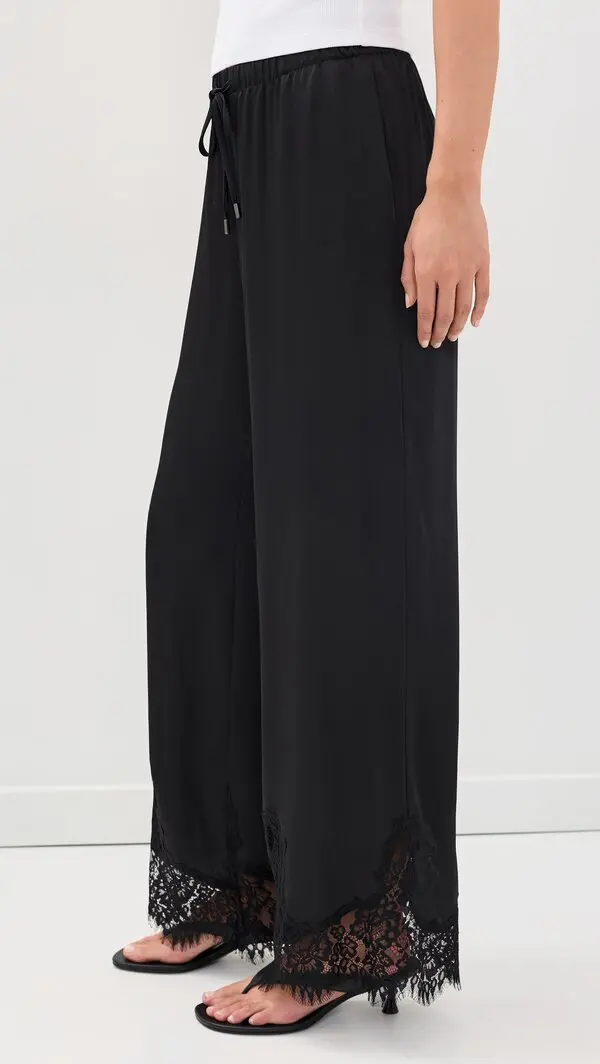 L'Agence Mirel Lace Trim Drawstring Pants