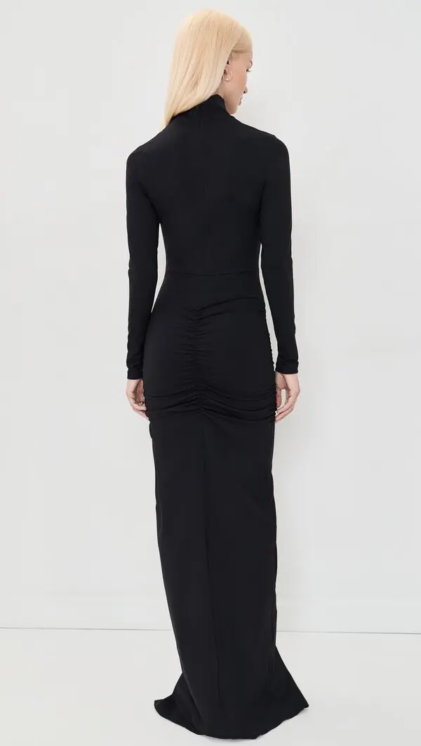 Susana Monaco Mock Neck Slit Front Dress