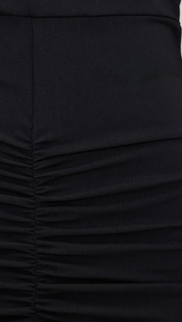 Susana Monaco Mock Neck Slit Front Dress