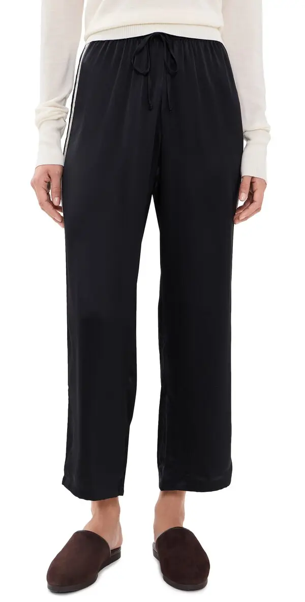 Donni. The Silk Lace Stripe Crop Pants