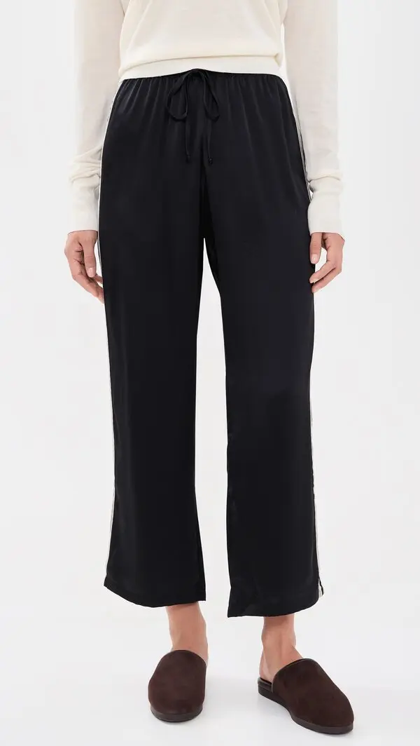 Donni. The Silk Lace Stripe Crop Pants