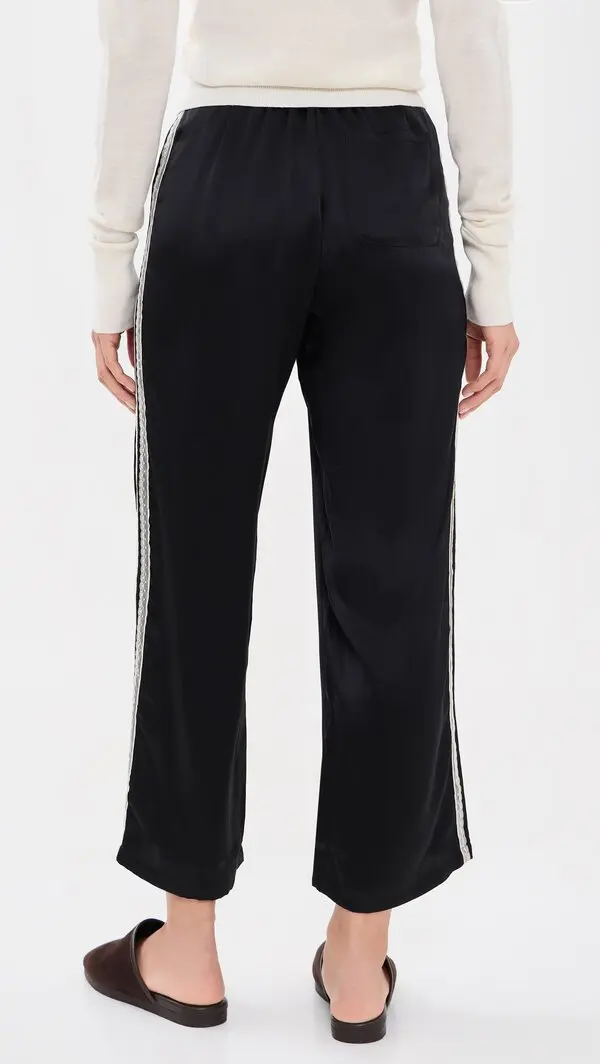Donni. The Silk Lace Stripe Crop Pants