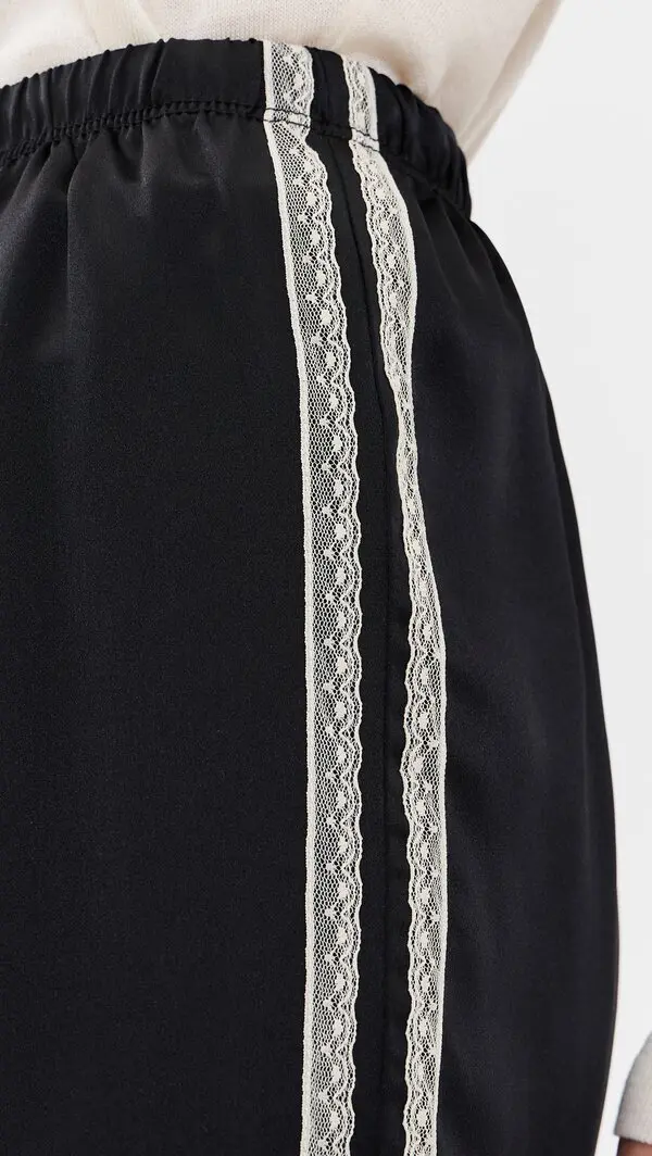 Donni. The Silk Lace Stripe Crop Pants