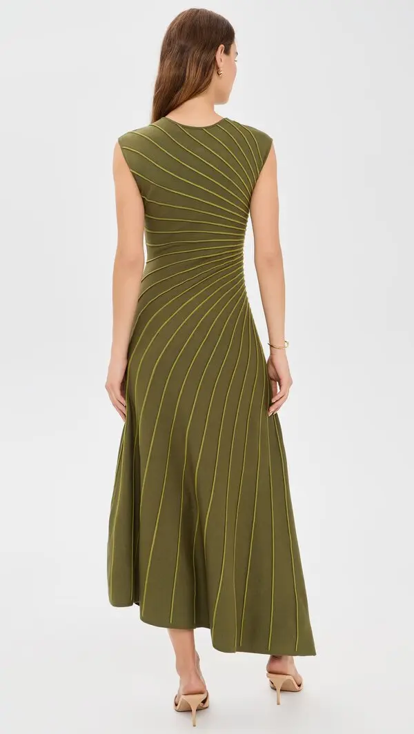 AMUR Freya Pleated Knit Dress