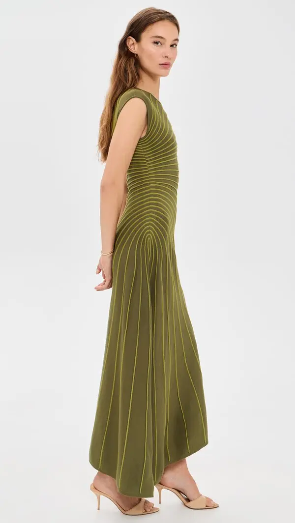 AMUR Freya Pleated Knit Dress