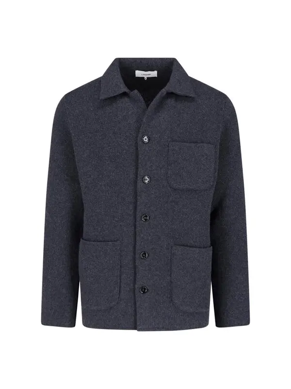 LARDINI Cashmere Button Jacket - Gray
