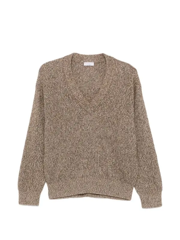 Brunello Cucinelli Cashmere V-necked Sweater - Multicolor